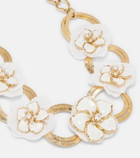 Dolce & Gabbana Embellished Floral Chain Necklace