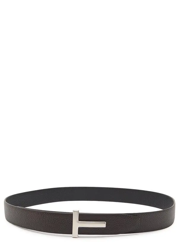 TOM FORD Reversible Grained Leather Belt