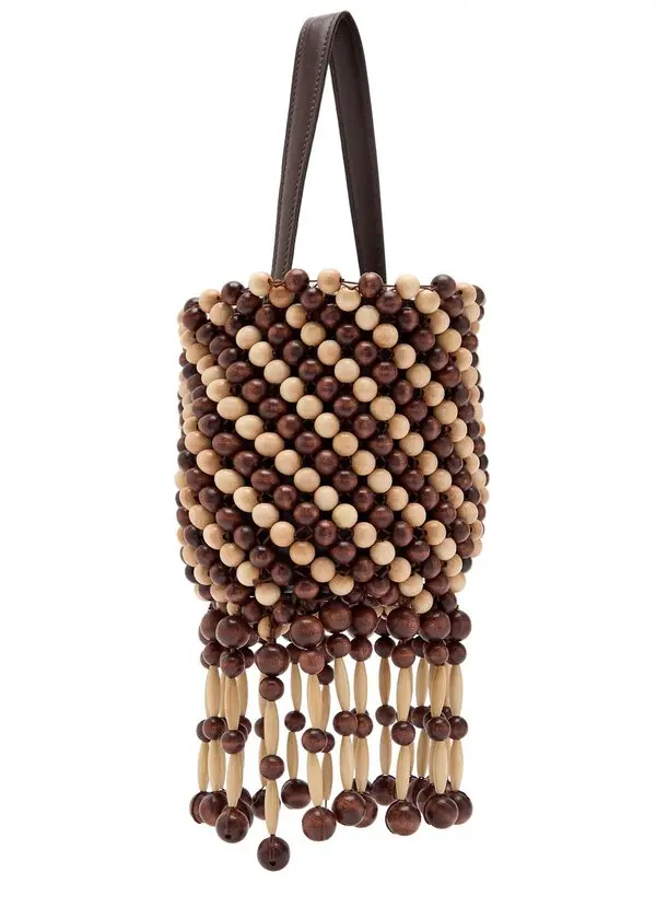 Rabanne Beaded Leather Bucket Bag