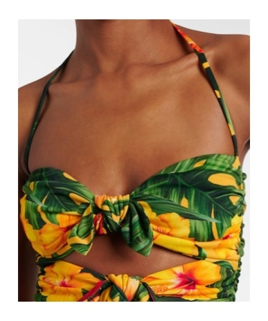 Dolce & Gabbana Cutout Floral Halterneck Crop Top