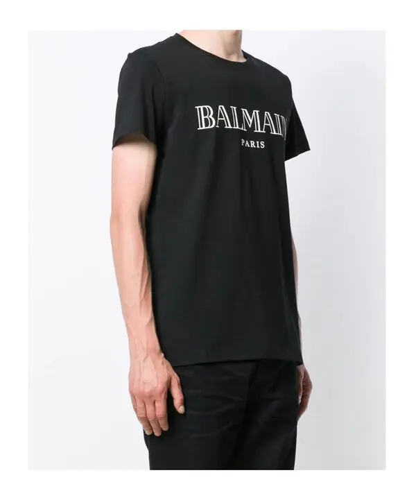 Balmain Logo Print T-shirt - Black