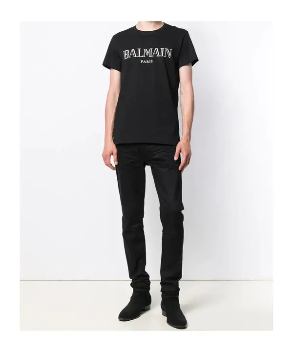 Balmain Logo Print T-shirt - Black