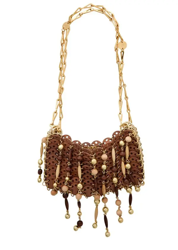 Rabanne 1969 Nano Disc Shoulder Bag - Brown Camel