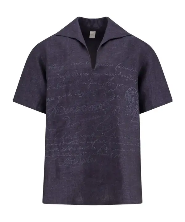 Berluti Script Detailed Collared Shirt