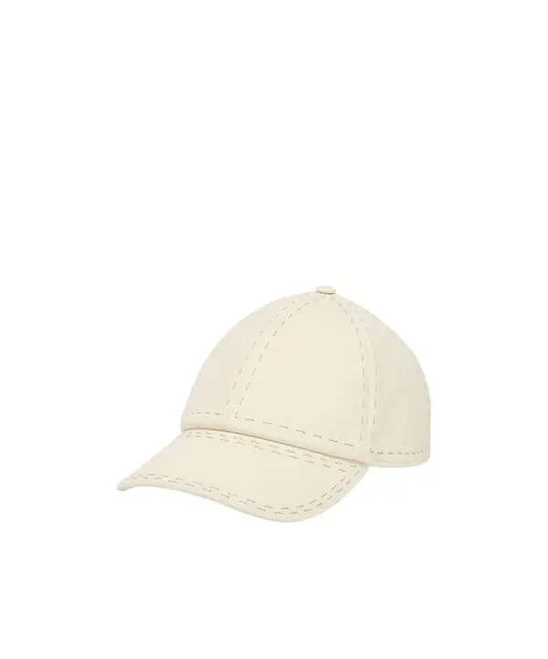 Fendi Selleria Topstitch Baseball Cap - White