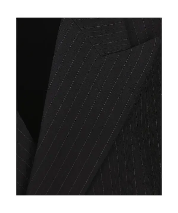 Saint Laurent Double-breasted Striped Jacket - Black