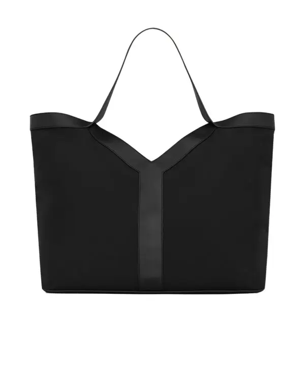 Saint Laurent Large Y-logo Tote Bag - Black