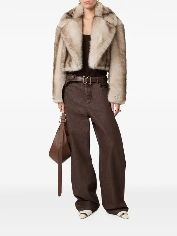 Sportmax Faux Fur Jacket - Nude