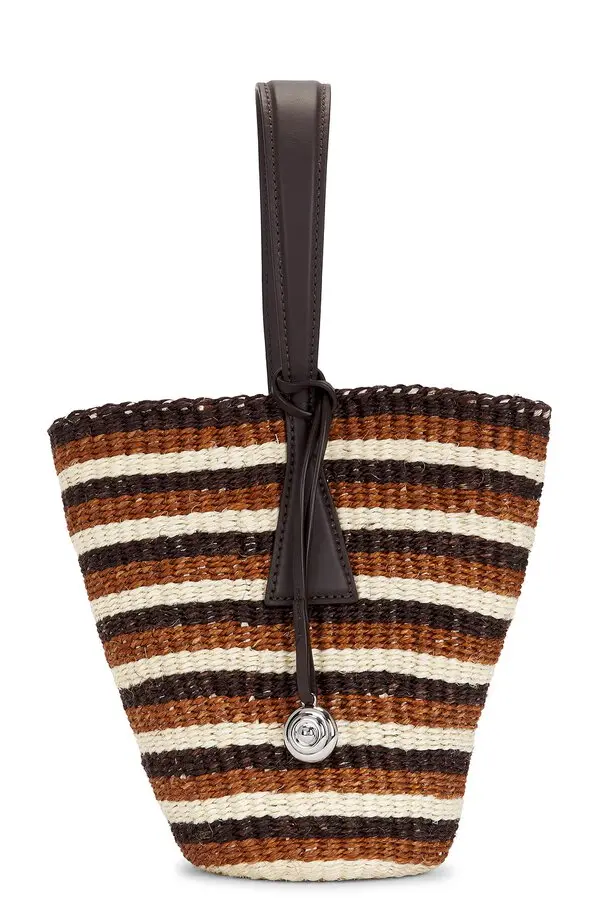 LIFFNER Single Handle Basket Bag In Brown - Multi