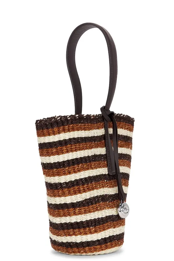 LIFFNER Hand-woven Raffia Basket Bag With Silver-tone Charm