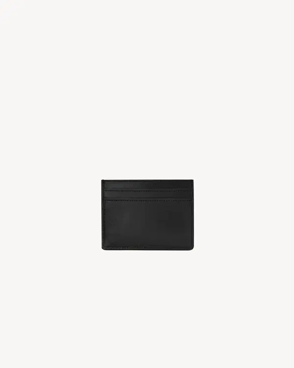 Saint Laurent Tiny Cassandre Card Case In Matte Leather