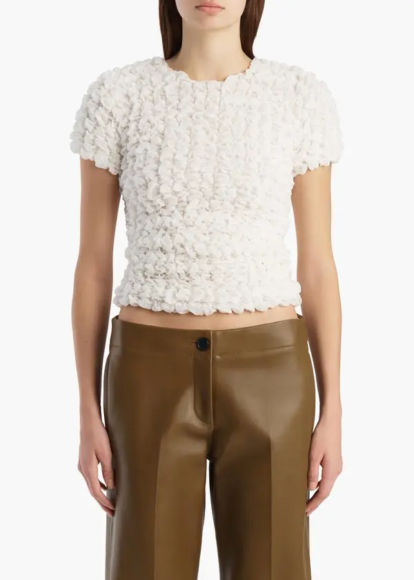 Khaite Polly Ruched Silk Chiffon Top