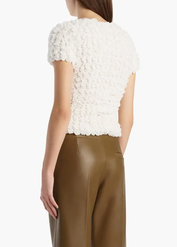 Khaite Polly Ruched Silk Chiffon Top