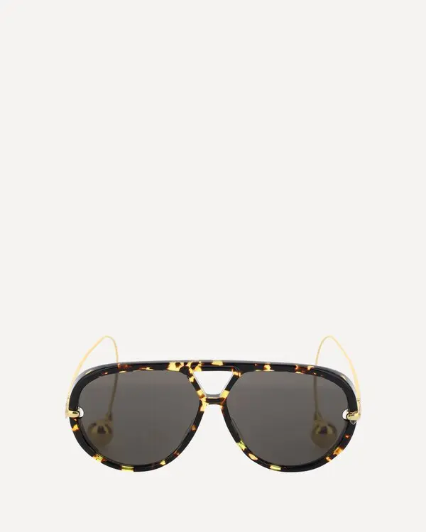 Bottega Veneta Drop Aviator Sunglasses - Black