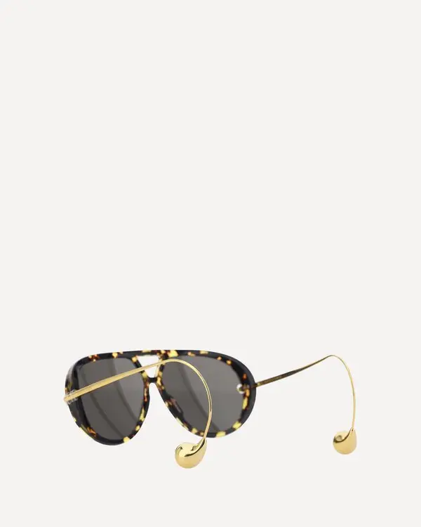 Bottega Veneta Drop Aviator Sunglasses - Black