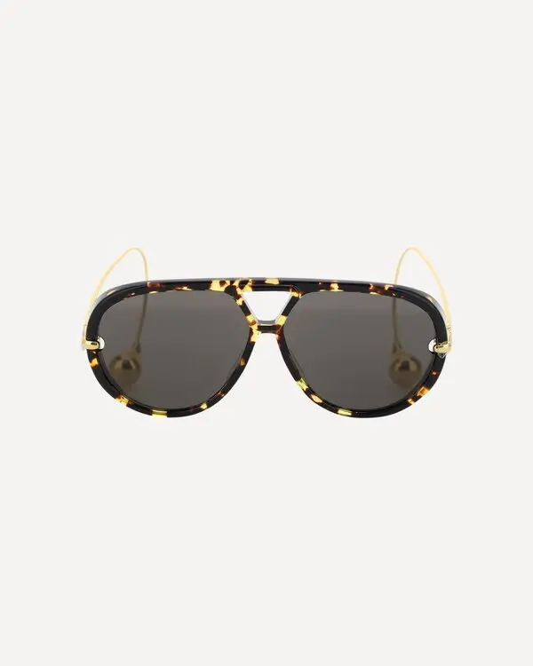 Bottega Veneta Drop Aviator Sunglasses - Black