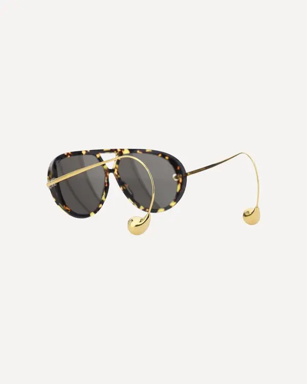 Bottega Veneta Drop Aviator Sunglasses - Black