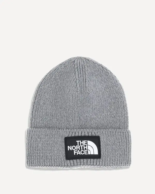 The North Face Ribbed Logo Beanie - Grey
