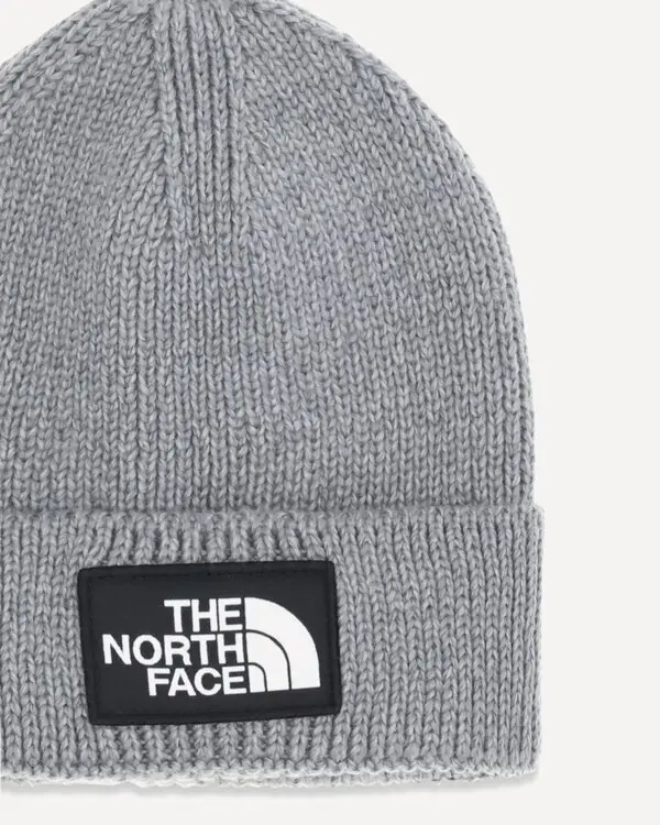 The North Face Ribbed Logo Beanie - Grey