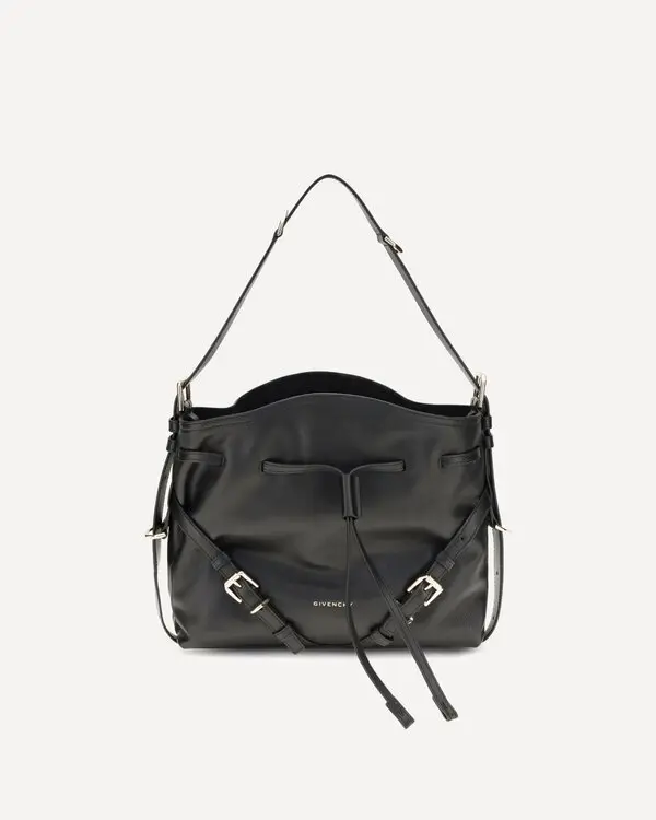 Givenchy Small Voyou Bucket Handbag In Glossy Leather - Black