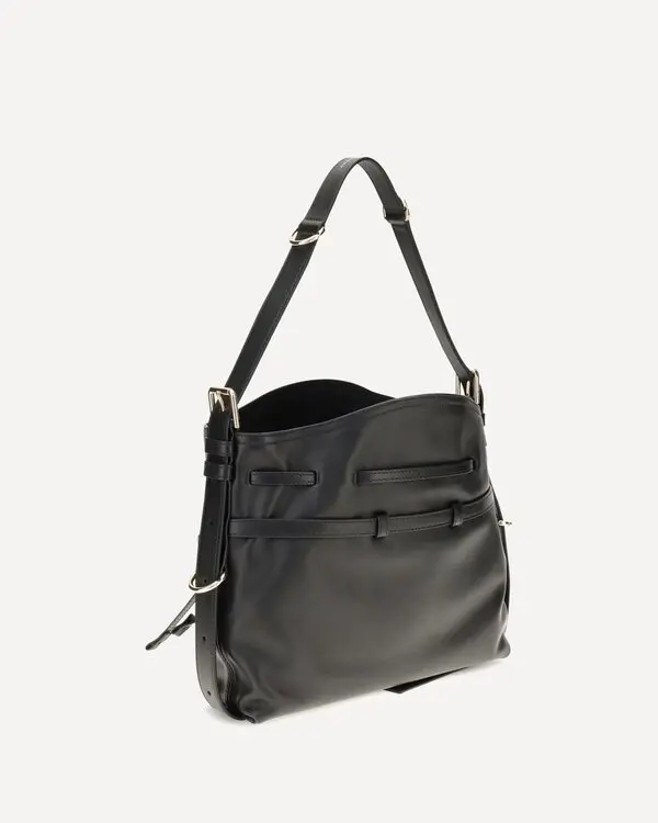 Givenchy Small Voyou Bucket Handbag In Glossy Leather - Black