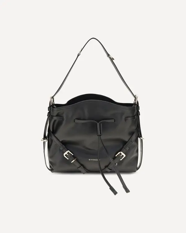 Givenchy Small Voyou Bucket Handbag In Glossy Leather - Black
