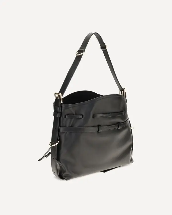 Givenchy Small Voyou Bucket Handbag In Glossy Leather - Black