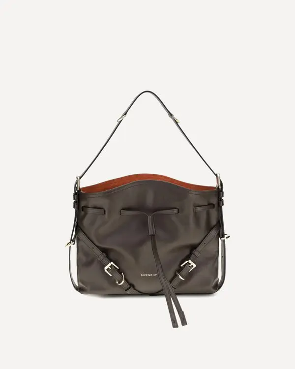 Givenchy Small Voyou Bucket Handbag In Glossy Leather - Brown