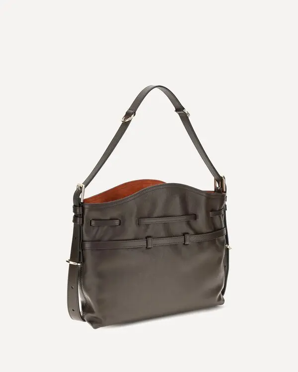 Givenchy Small Voyou Bucket Handbag In Glossy Leather - Brown