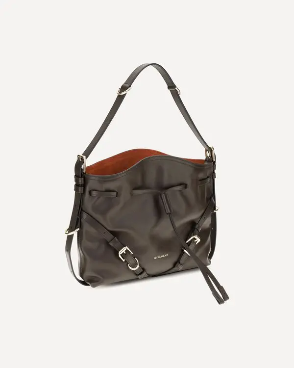Givenchy Small Voyou Bucket Handbag In Glossy Leather - Brown