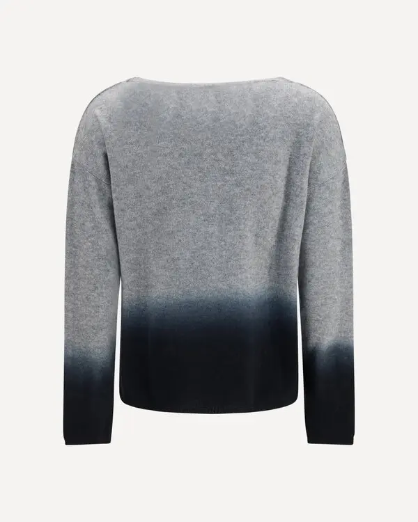 MIRROR IN THE SKY V-neck Cashmere Sweater With Gradient Finish