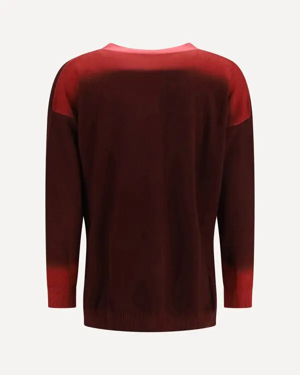 MIRROR IN THE SKY Ombré Cashmere Cardigan With Pockets - Bordeaux