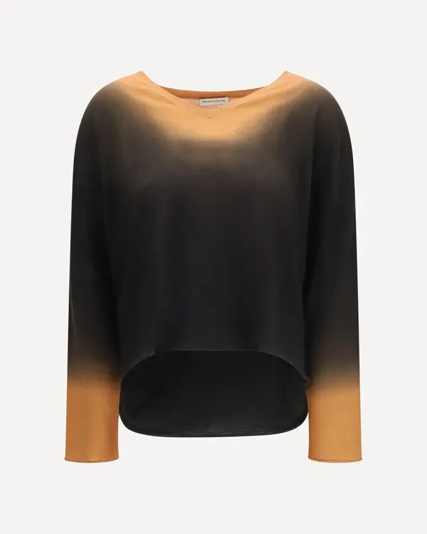 MIRROR IN THE SKY Indra T-shirt With Gradient Cashmere - Brown