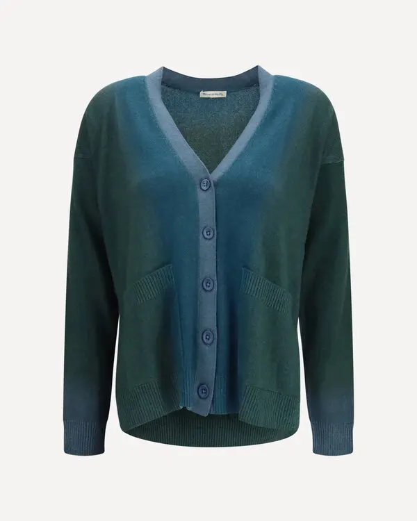 MIRROR IN THE SKY Ombré Cashmere Cardigan - Green