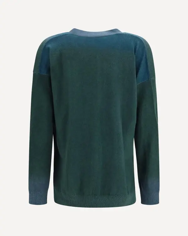MIRROR IN THE SKY Ombré Cashmere Cardigan - Green