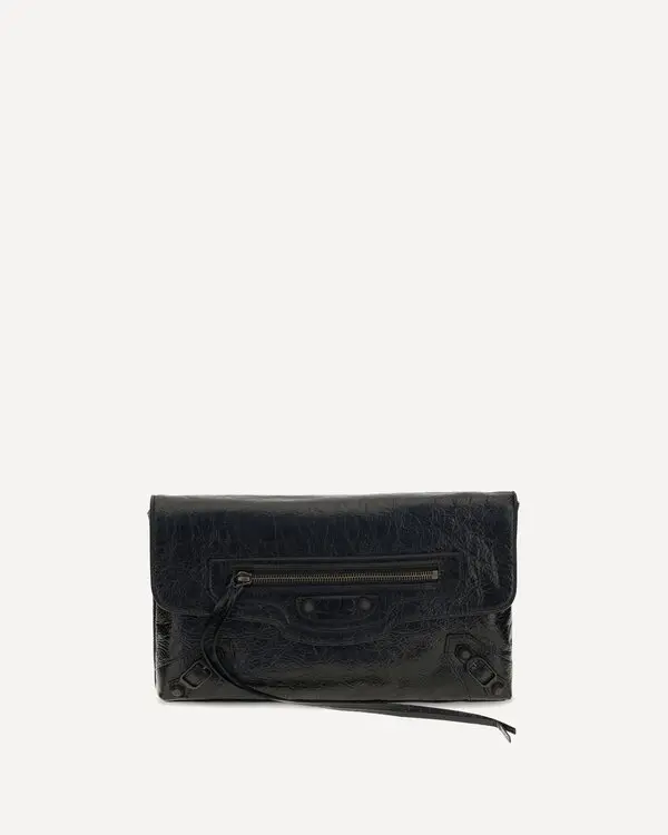 Balenciaga Le City Clutch In Lambskin - Black