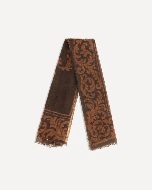 MIRROR IN THE SKY Soufflé Cashmere Scarf With Baroque Motif
