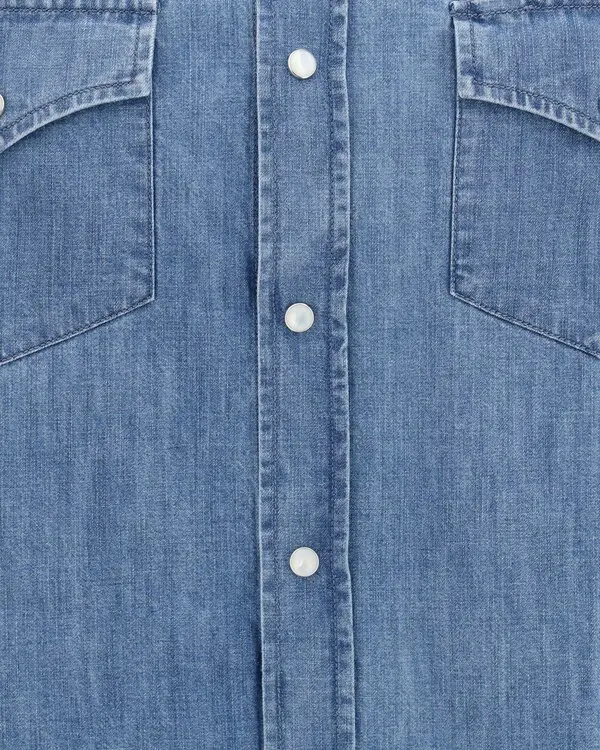 Brunello Cucinelli Easy Fit Ightweight Denim Shirt Mae - Light Blue