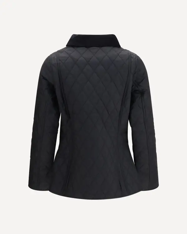 Barbour Quilted Jacket With Corduroy Collar - Blue