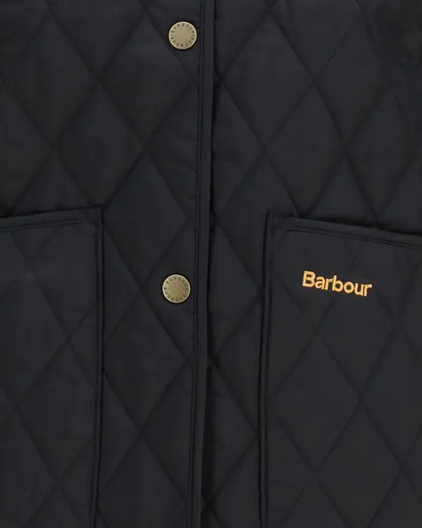 Barbour Quilted Jacket With Corduroy Collar - Blue