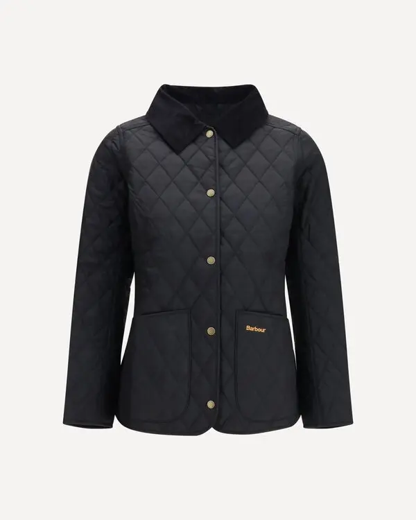 Barbour Quilted Jacket With Corduroy Collar - Blue