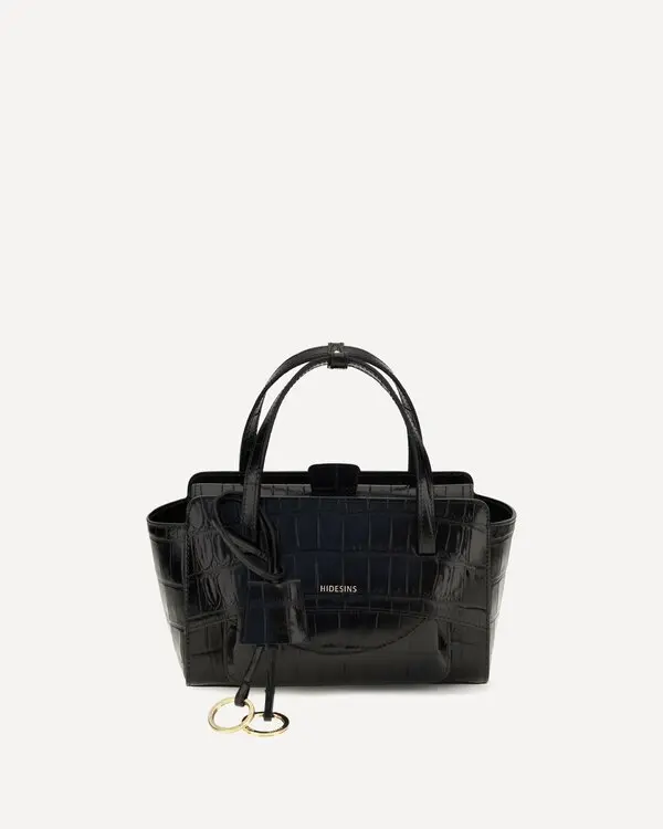 HIDESINS Small Flap Handbag In Calfskin Leather - Black
