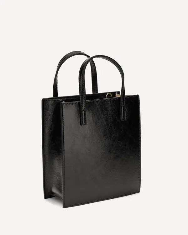 HIDESINS Pocket Leather Handbag - Black