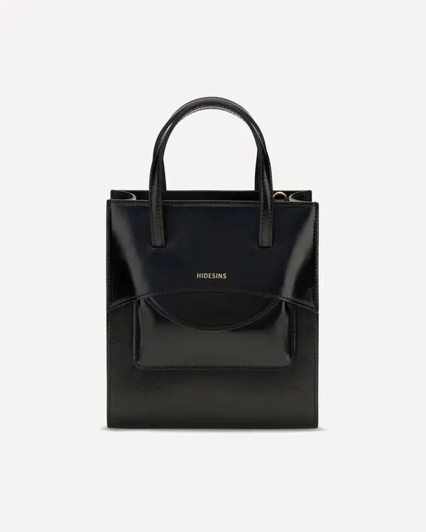 HIDESINS Pocket Leather Handbag - Black