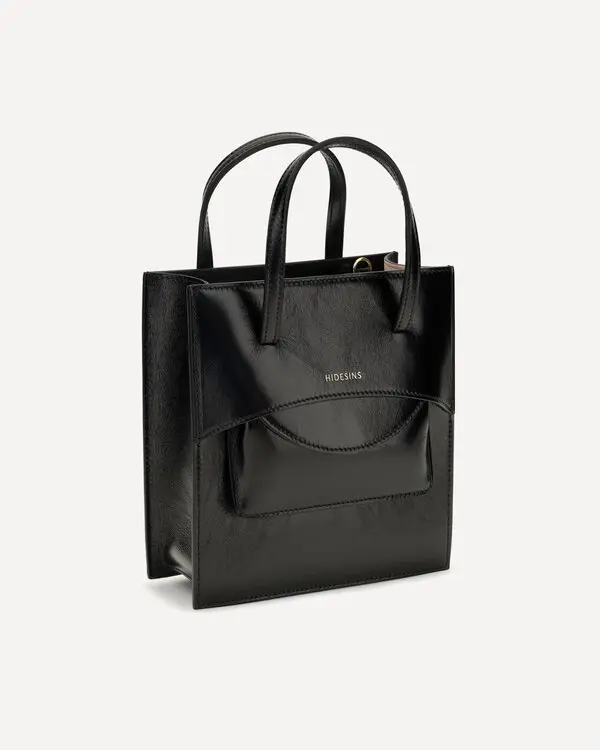 HIDESINS Pocket Leather Handbag - Black