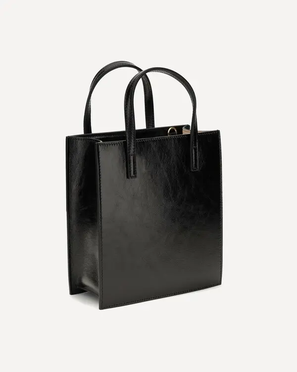 HIDESINS Pocket Leather Handbag - Black