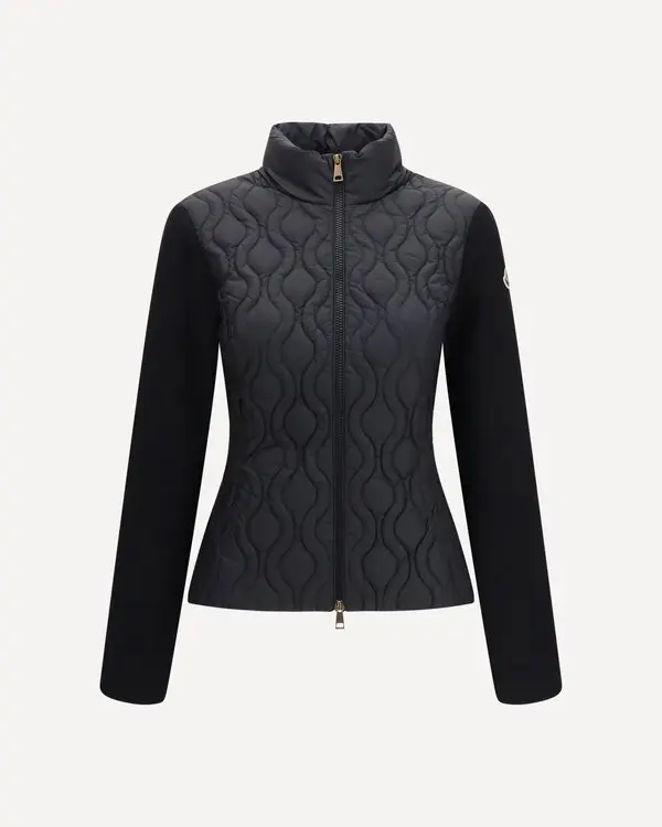 Moncler Cotton Padded Cardigan Feale - Black