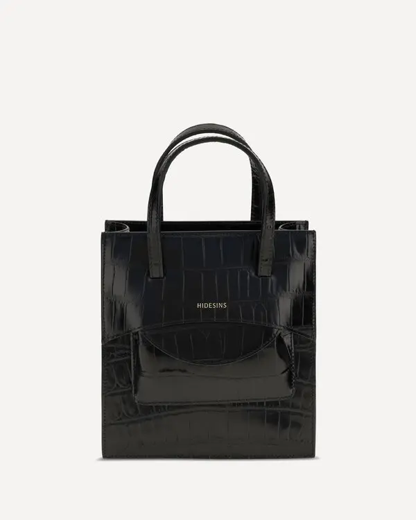 HIDESINS Pocket Leather Handbag - Black