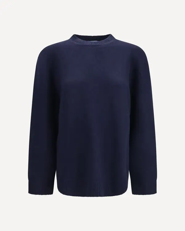Prada Crewneck Sweater With Suede Elbow Patches