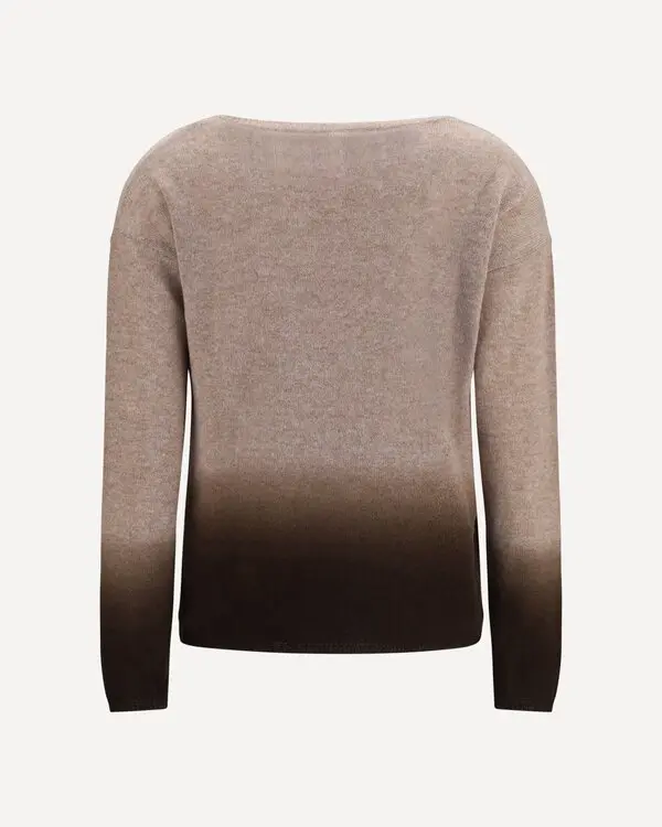 MIRROR IN THE SKY V-neck Cashmere Sweater With Gradient Finish
